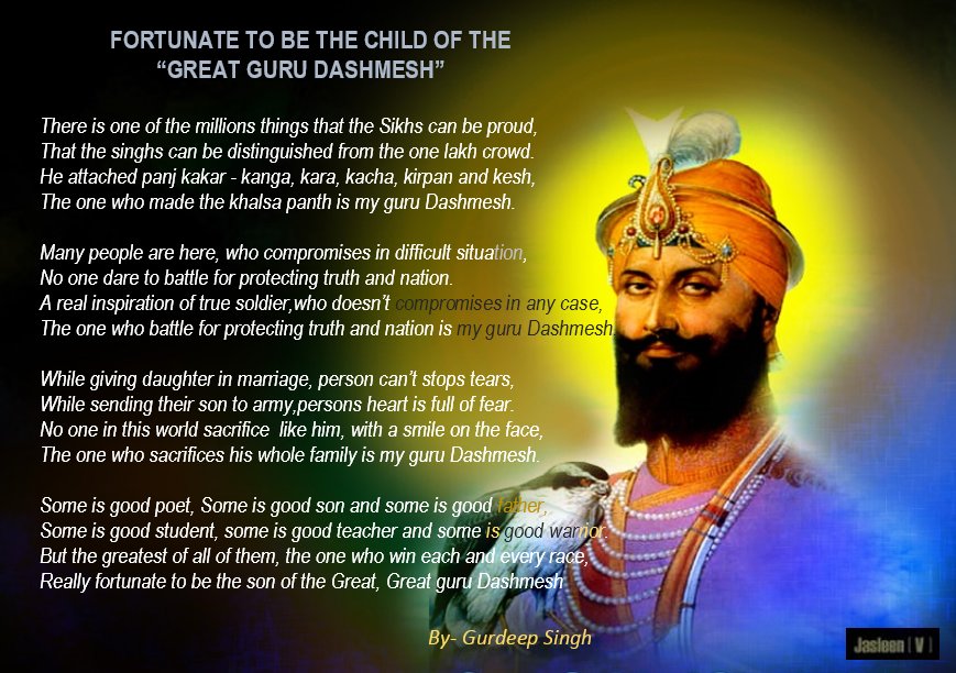 Fortunate To Be The Child of The GREAT GURU DASHMESH ~ Poem | SikhNet