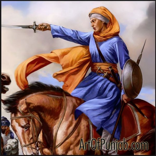 Kanwar Singh's Newest Painting Unveiled - Mai Bhago on the Battlefield ...